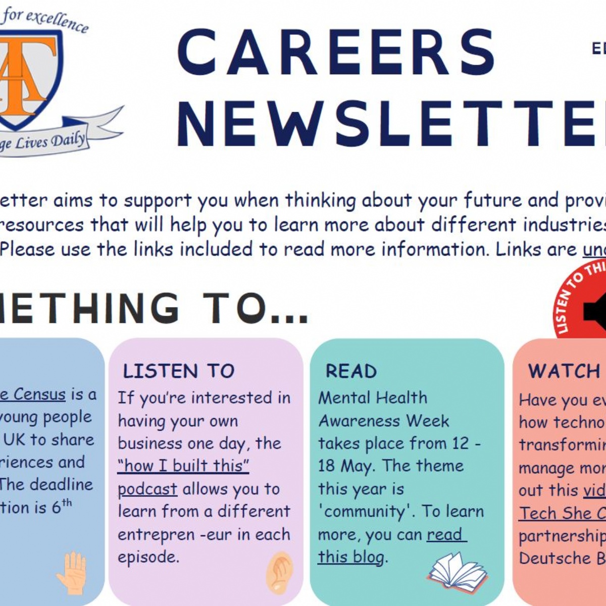 Trinity Academy New Bridge - Careers Newsletter Edition 4